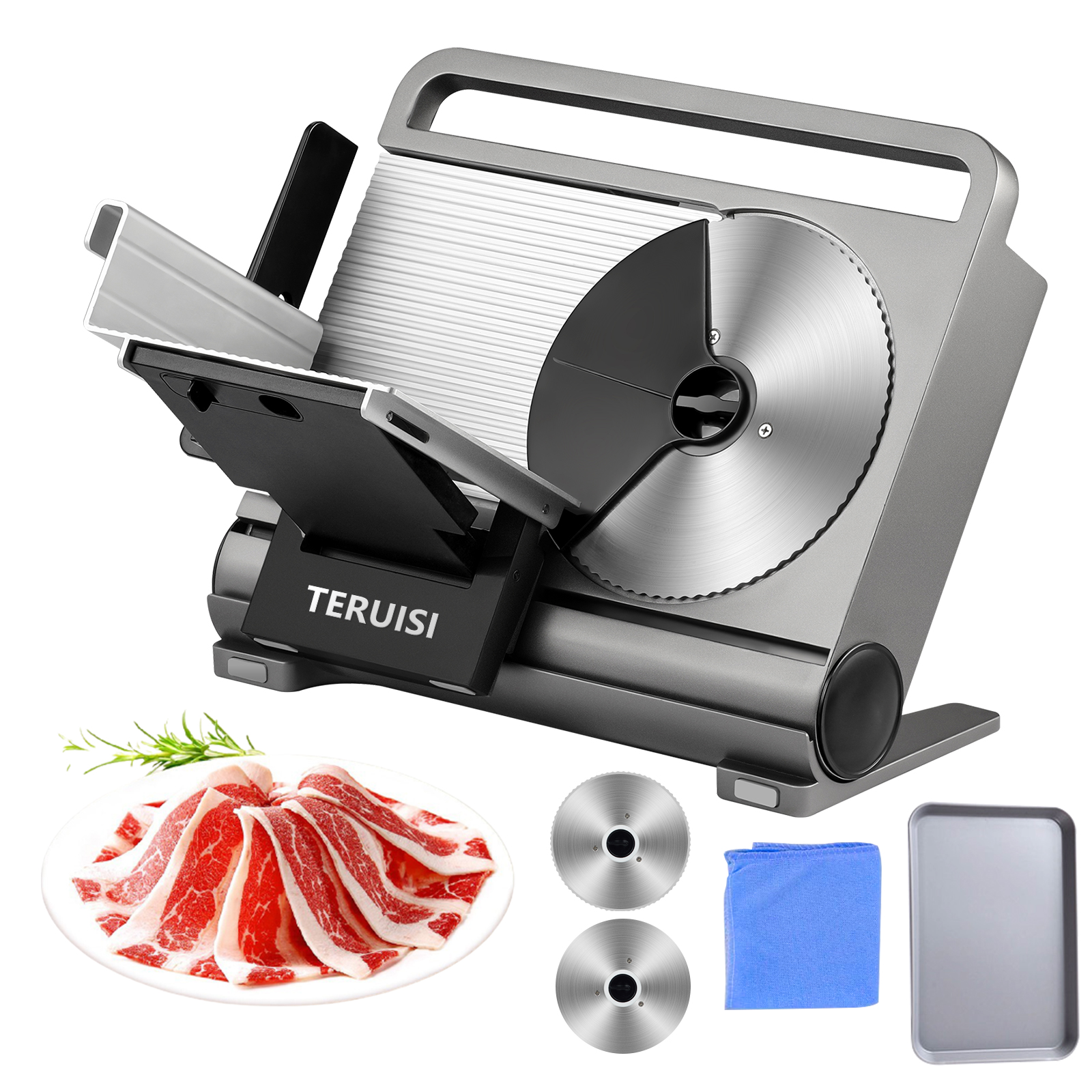 TERUISI Meat Slicer, 200W Electric Meat Slicer Machine Food Slicer ...