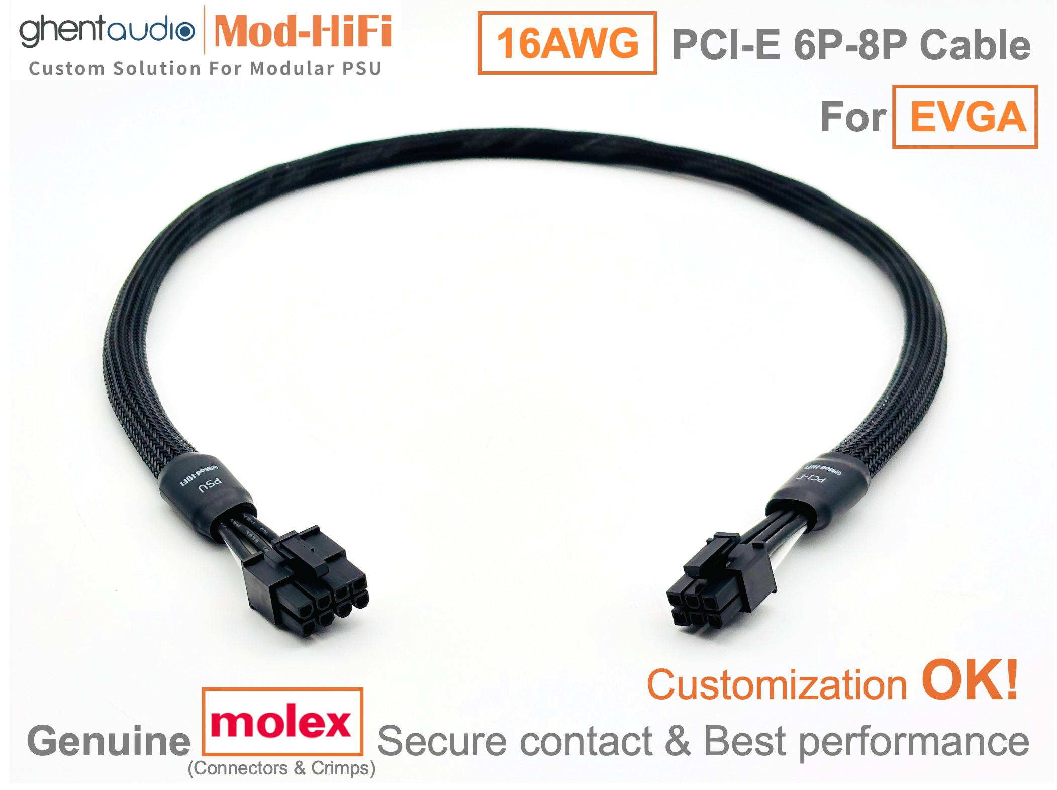 PCI-E GPU 6P Cable for EVGA: e.g. B5 850W | SuperNOVA G+ 1300W ...