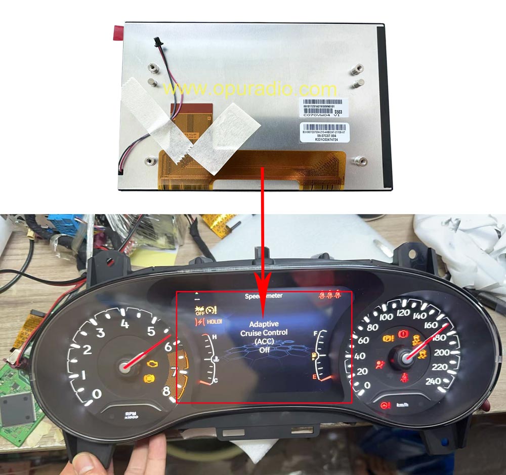 C070WV04 V1 LCD Display for Jeep Fiat Cluster Instrument Moper Speedometer