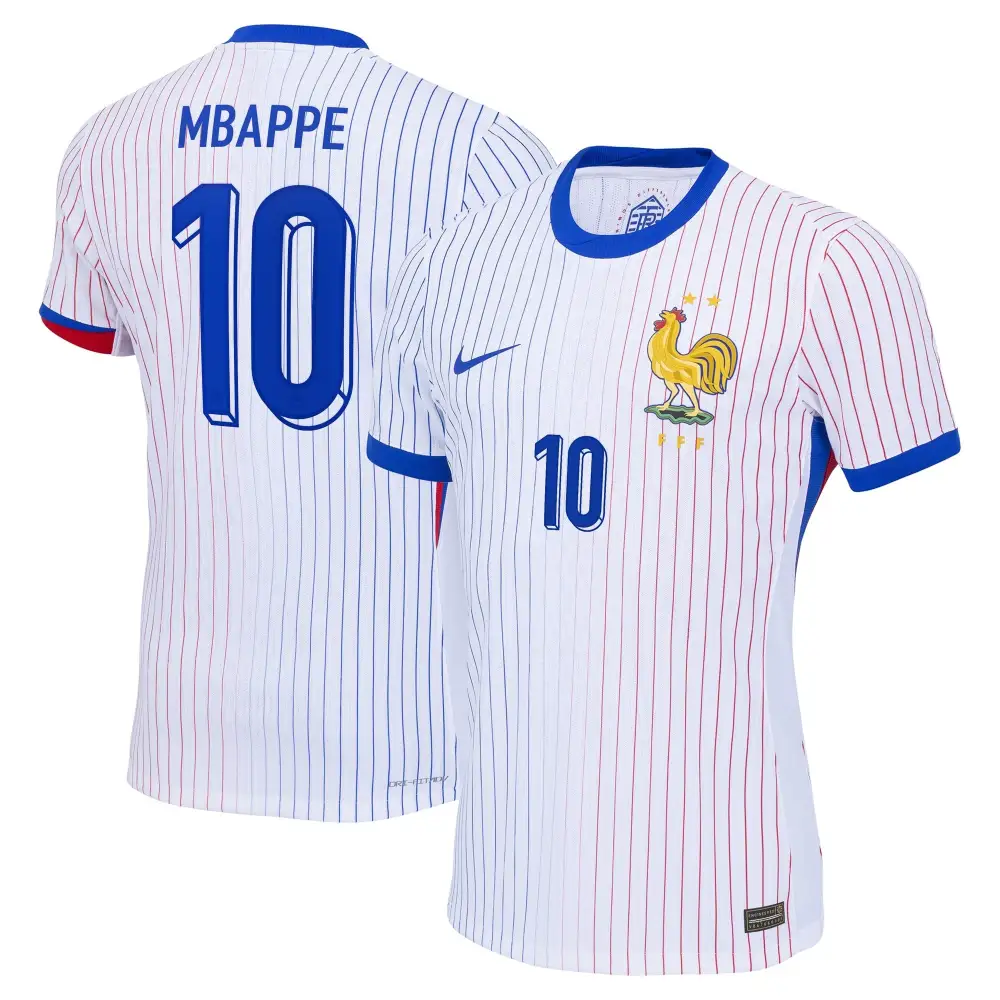 Kylian Mbappe France National Team Nike 2024 Away Jersey - White