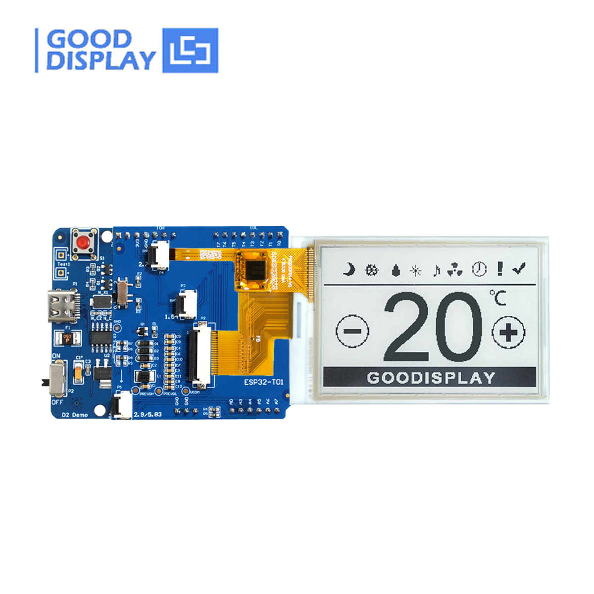 ESP32 development kit 2.7 inch e-ink touch panel 264x176 resolution SPI ...