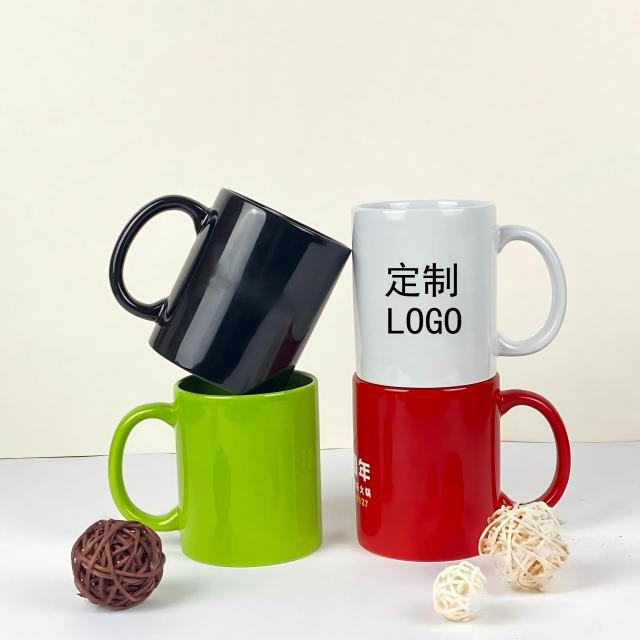 Custom Logo Ceramic Coffee Mugs - Multi-Color 11oz Personalized Branded ...