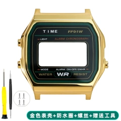 Stainless Steel Metal Bezel Case + Strap Kit for Casio F91W/A158/A159 ...