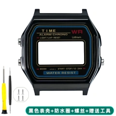 Stainless Steel Metal Bezel Case + Strap Kit for Casio F91W/A158/A159 ...