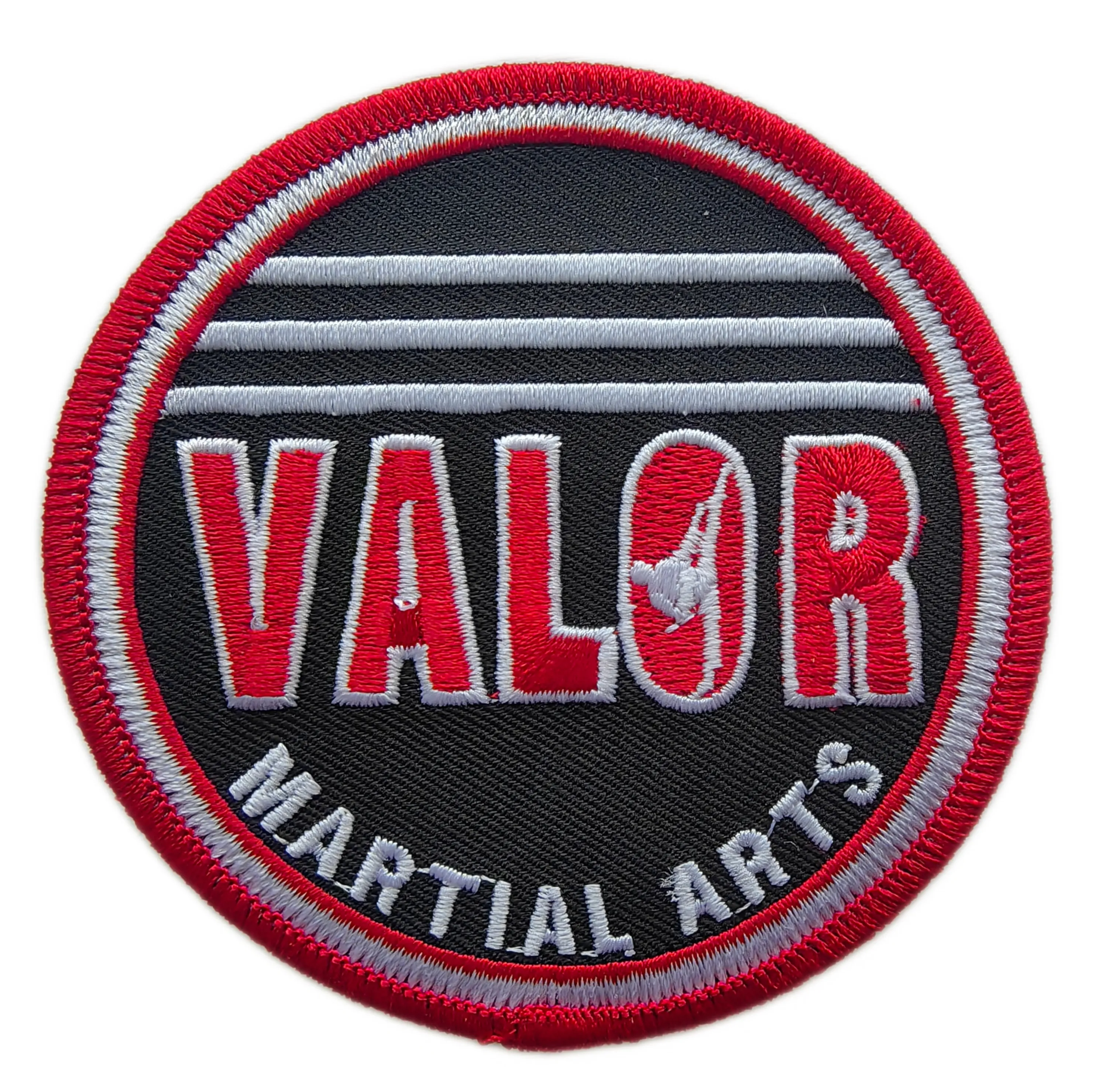 Custom Valor Martial Arts Embroidered Patch | Red Merrow Border