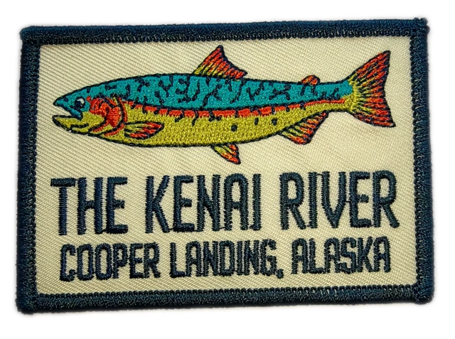 Custom Kenai River Alaska Fishing Embroidered Patch | Outdoor Tourism