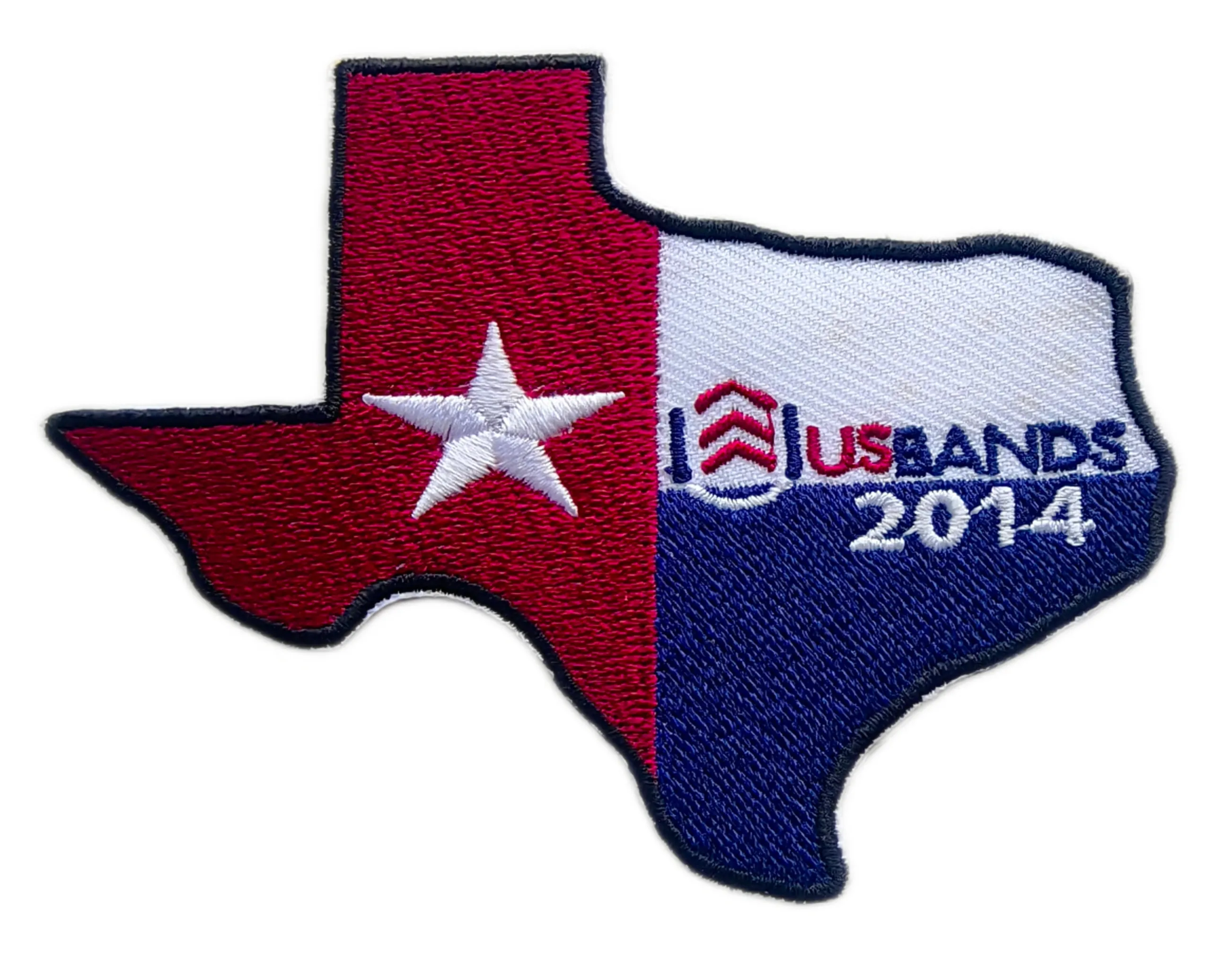 Custom Texas Flag State-Shaped Embroidered Patch | USABands 2014
