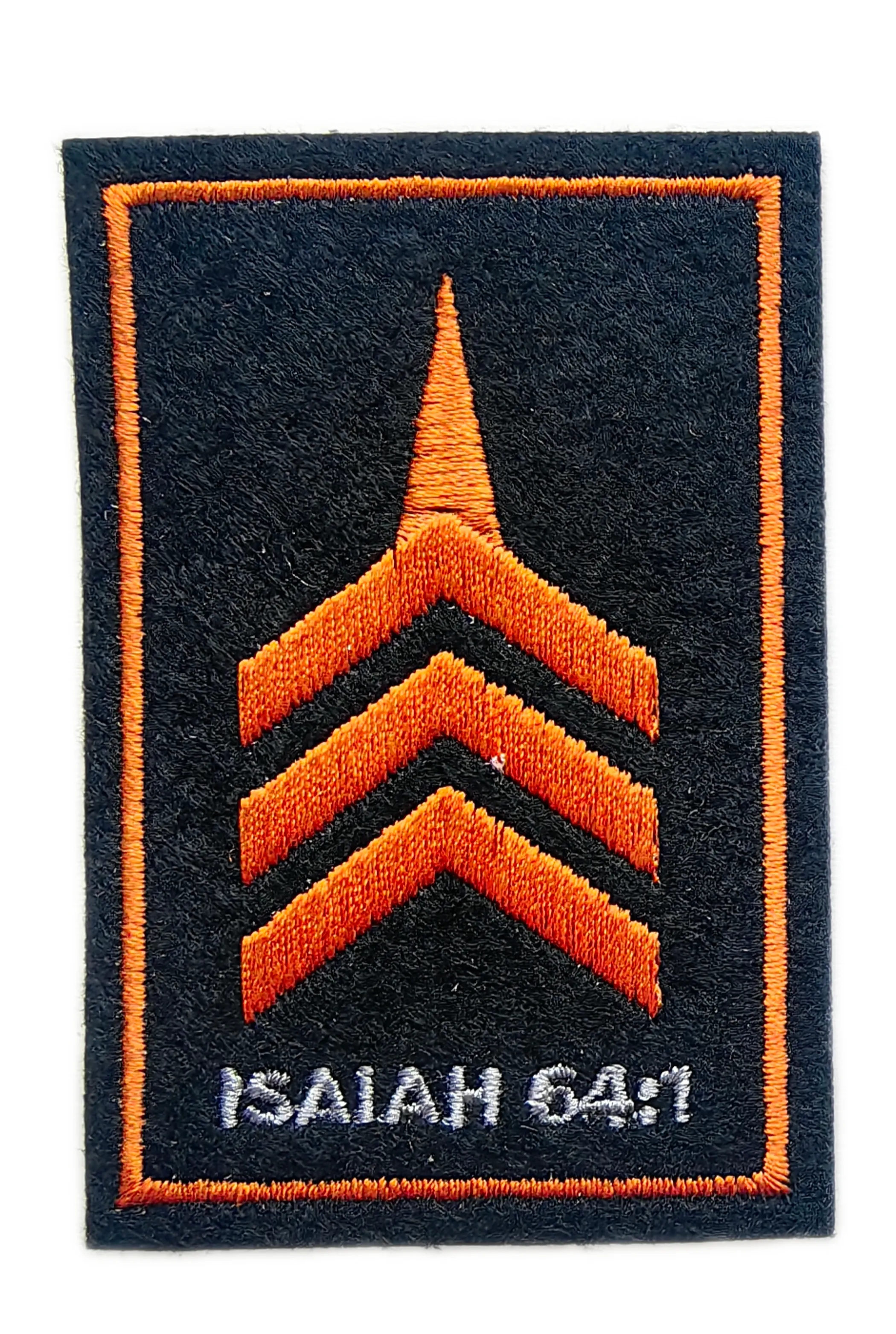 Custom Military Scripture Embroidery Felt Patch | Isaiah 64:1 Chevrons