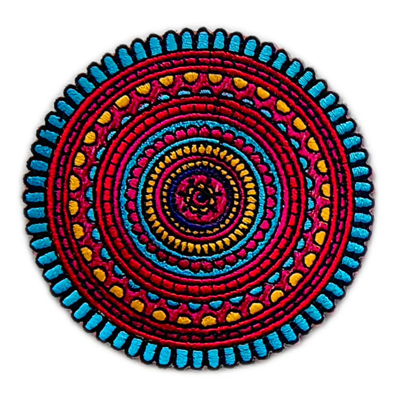 Custom Colorful Mandala Patch | Spiritual Geometric Embroidery Hot-Cut
