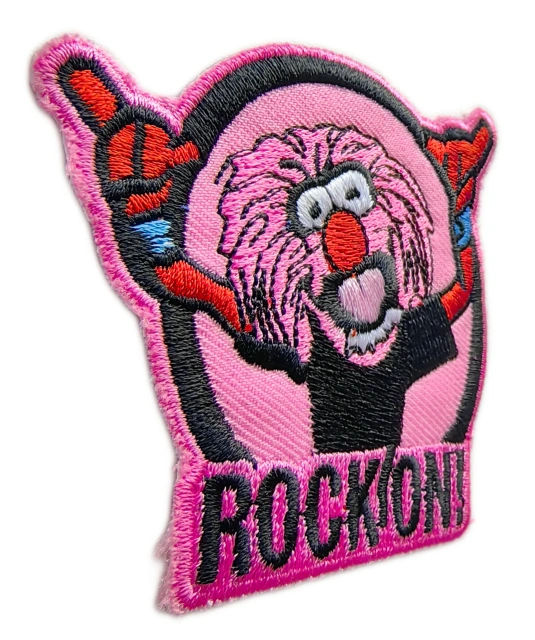 Animal Muppet "Rock On!" Embroidered Patch | Hot Cut Edge Iron-On