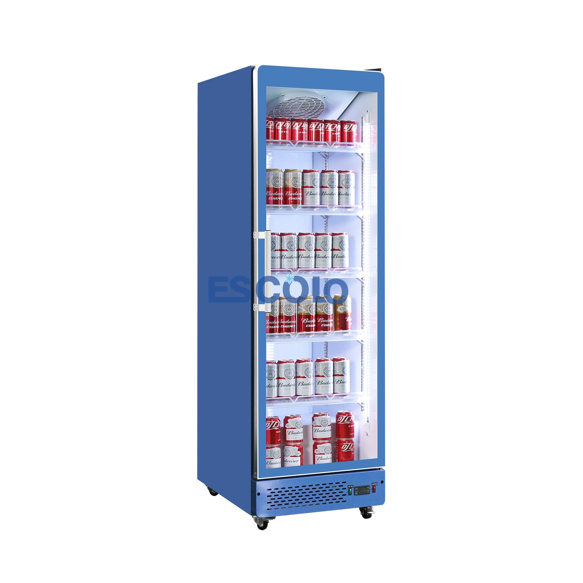 Commercial Single-Door Full Glass Refrigerator for Retail Display
