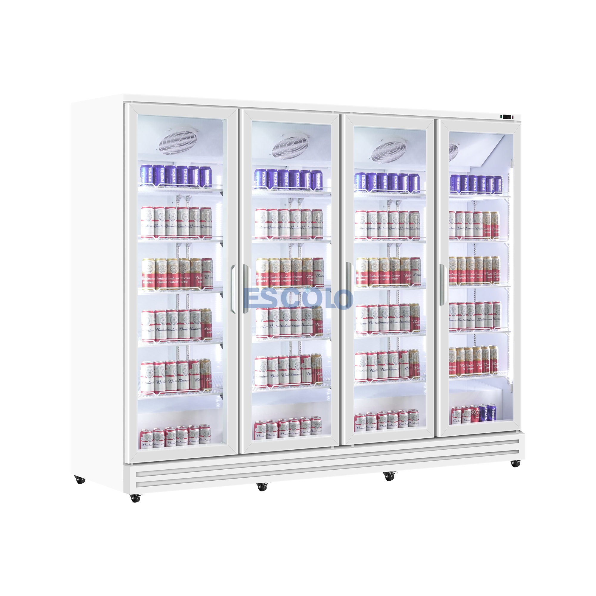 2000L Four Glass Door Large-Capacity Aluminum-Frame Cooler
