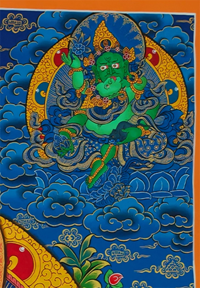 The Five Dzambhala Thangka | Sacred Symbol of Prosperity and Protection
