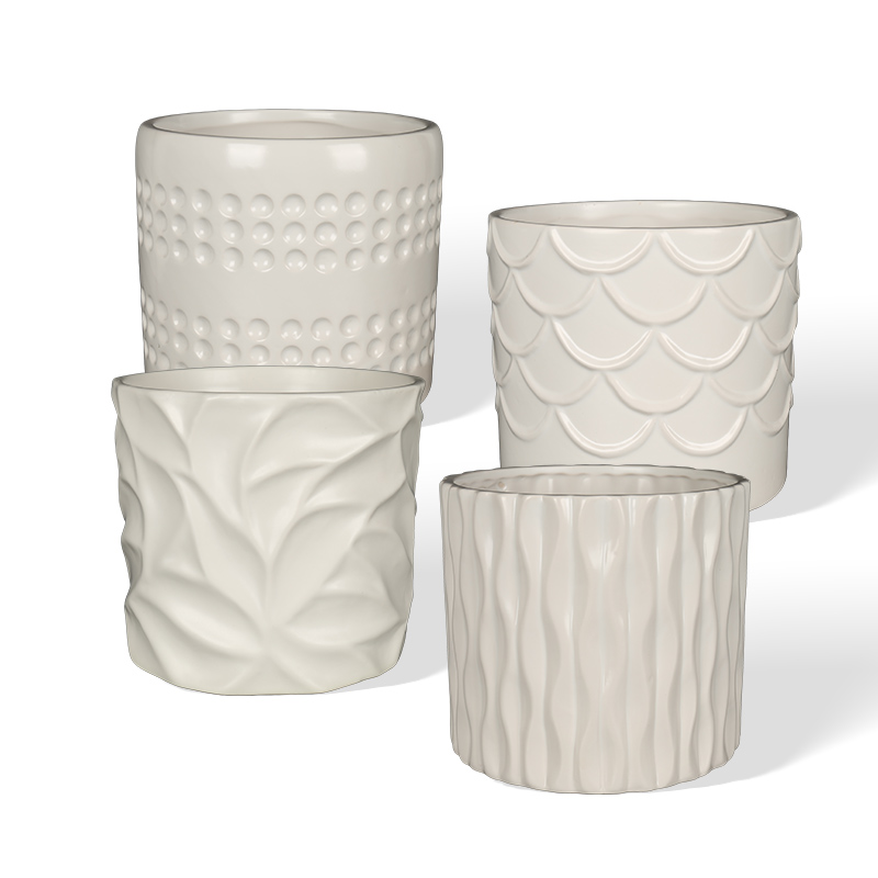 Modern Textured Ceramic Flower Pots