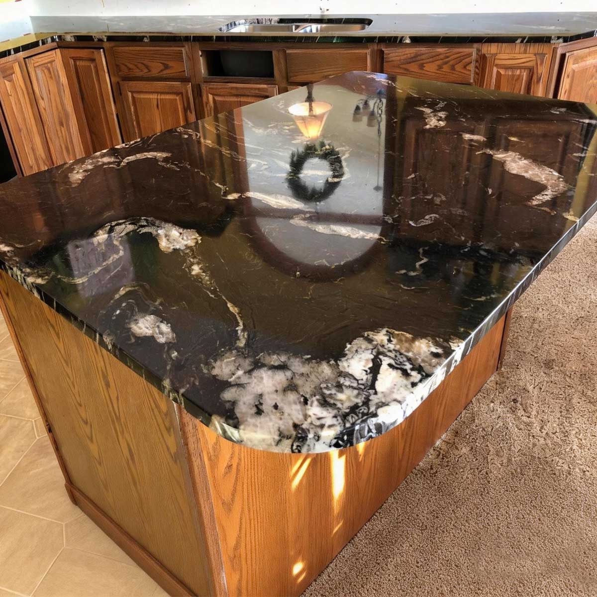 The Popular Black Matrix Titanium Natural Granite Counter tops
