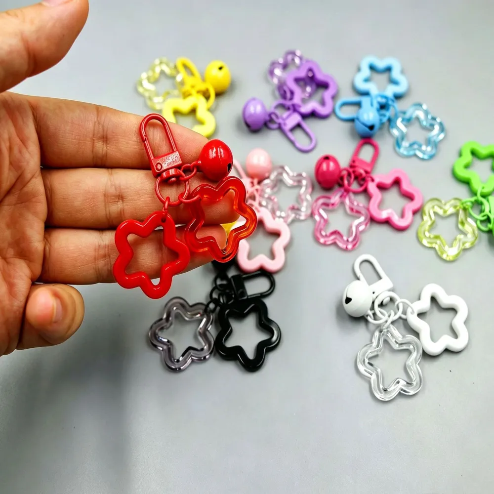 Colorful Acrylic Star Bell Charms Bulk Wholesale DIY Keychain Accessories