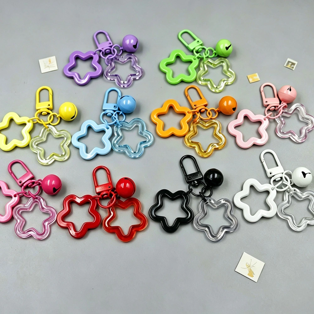 Colorful Acrylic Star Bell Charms Bulk Wholesale DIY Keychain Accessories