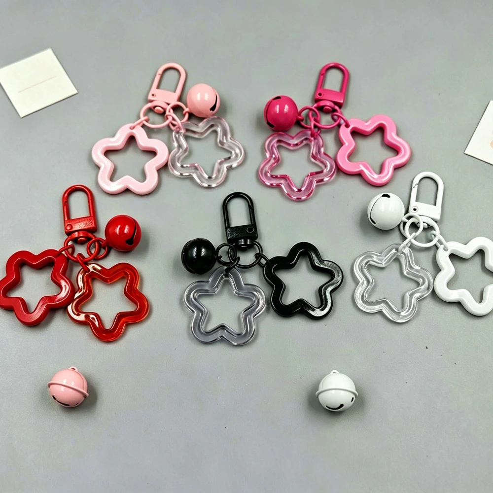Colorful Acrylic Star Bell Charms Bulk Wholesale DIY Keychain Accessories