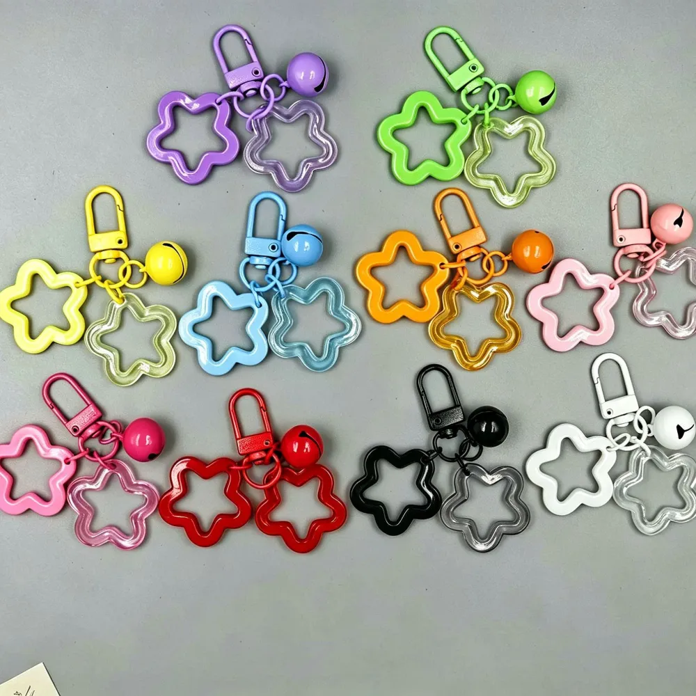 Colorful Acrylic Star Bell Charms Bulk Wholesale DIY Keychain Accessories