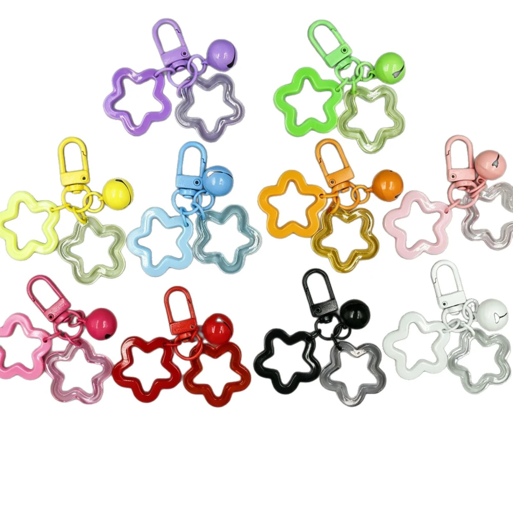 Colorful Acrylic Star Bell Charms Bulk Wholesale DIY Keychain Accessories